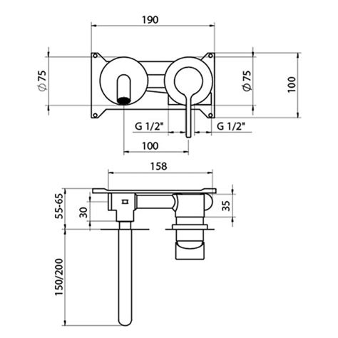 Смеситель для умывальника Grb Time Black с изливом 150 мм черный
