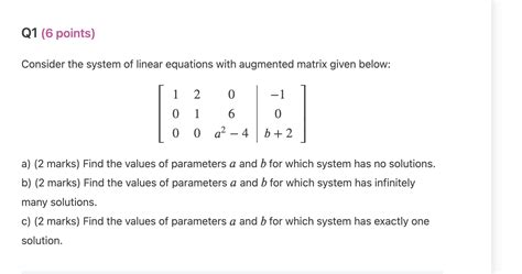 Solved Consider The System Of Linear Equations With Chegg