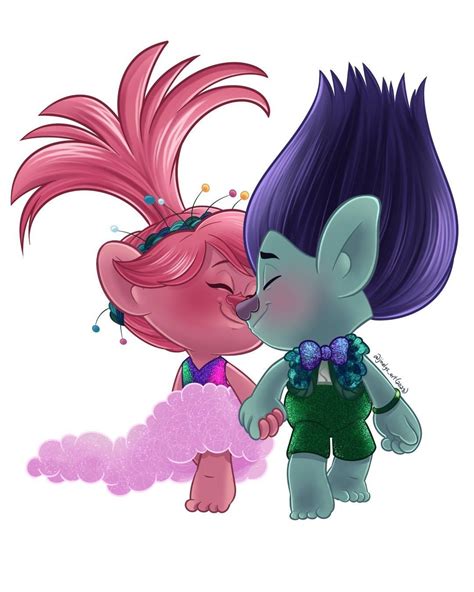 Just Kiss Him 😘 Poppy And Branch Branch Trolls Troll Dolls