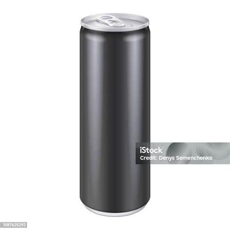 Minuman Aluminium Logam Hitam Bisa 250ml Siap Untuk Desain Anda Produk