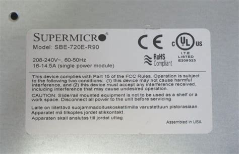 Supermicro Superblade 7u Chassis Sbe 720e R90 10x Sbi 7228r T2x Cto