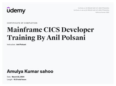 Udemy Course Completion Certificate Amulya Kumar Sahoo