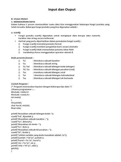 input dan output pdf