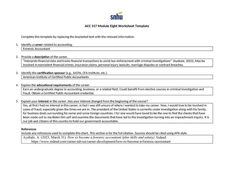 Acc 317 Module Eight Worksheet Template Acc 317 Module Eight Worksheet Template Complete This