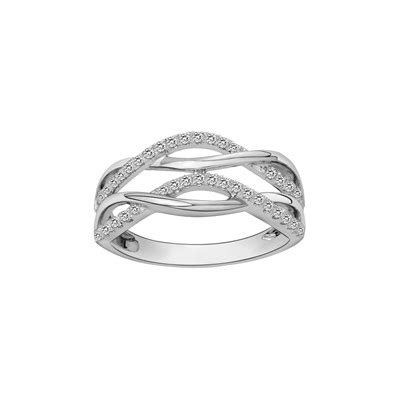 Bague En Argent Avec Oxyde De Zirconium Blanc THE JEWELRY STORE MATY