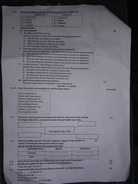 A 6 Match The Words In Column A With Their Meanings In Column B