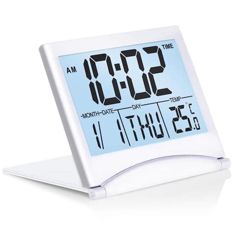 Digital Travel Alarm Clock With Backlight Foldable Calendar And