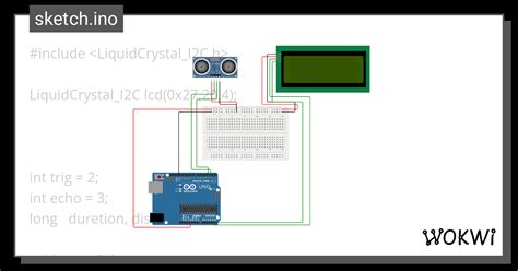 ultrasonic distance lcd wokwi esp32 stm32 arduino simulator