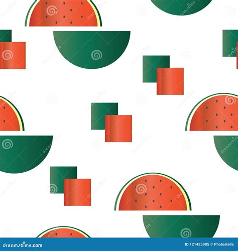 Seamless Pattern With Watermelon Illustration Stock Vector
