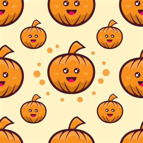 Cute Pumpkin Pattern Design 14637928 Vector Art At Vecteezy