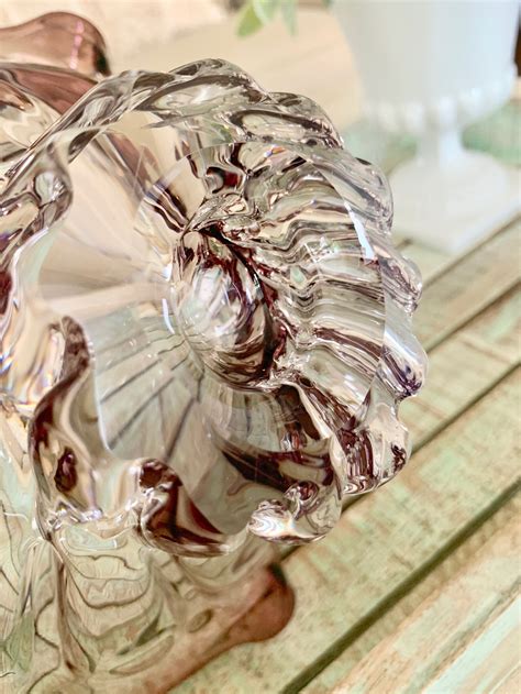 Large Vintage Art Glass Centerpiece Bowl Free Form Twist Etsy