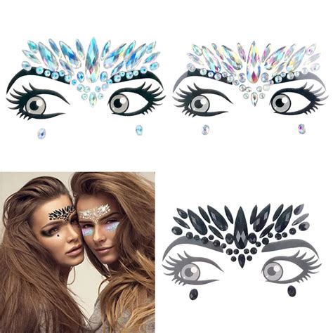 1 шт блестящие праздничные вечерние наклейки для лица простые в эксплуатации стразы для лица