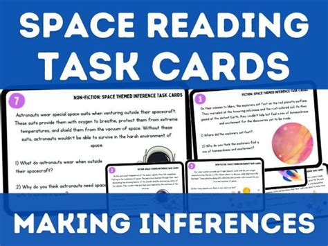 Making Inferences Task Cards Space Themed Reading Comprehension