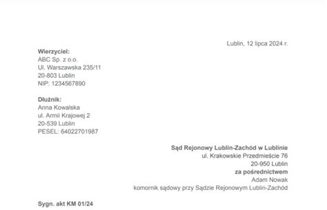 Skarga na czynności komornika jak napisać Wzór do pobrania