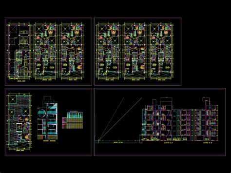 Plan Architectural Dun Immeuble Dhabitation En Dwg 184 Mb