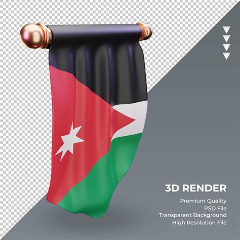 Premium Psd 3d Pennant Jordan Flag Rendering Right View