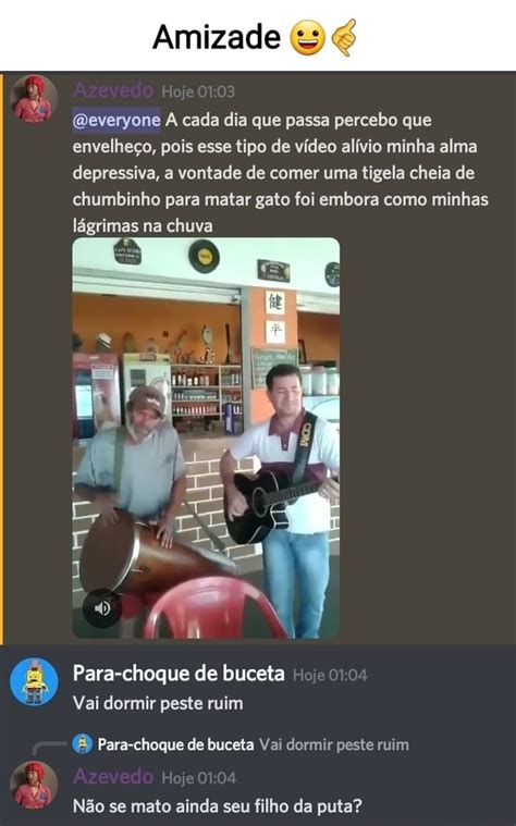 Amizade s everyone A cada dia que passa percebo que envelheço pois esse tipo de vídeo alívio