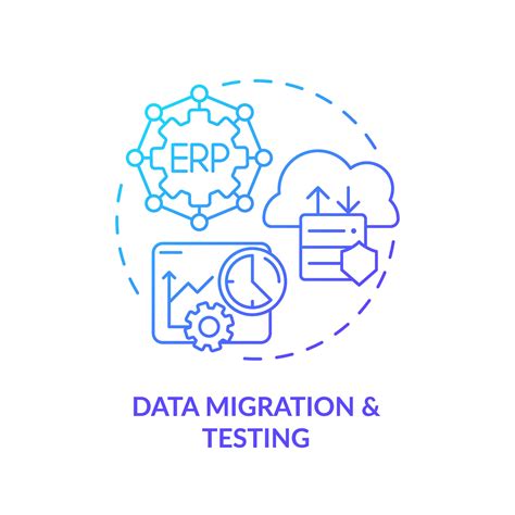 Gradient Data Migration And Testing Icon Concept Isolated Vector Enterprise Resource Planning