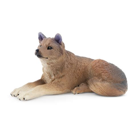 Toymany Sitting Grey Wolf Figurine Realistic Animal Figurine Toy