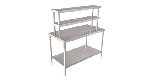 Mesa De Trabajo Isla Con Repisa Doble Y Piso Gastrox