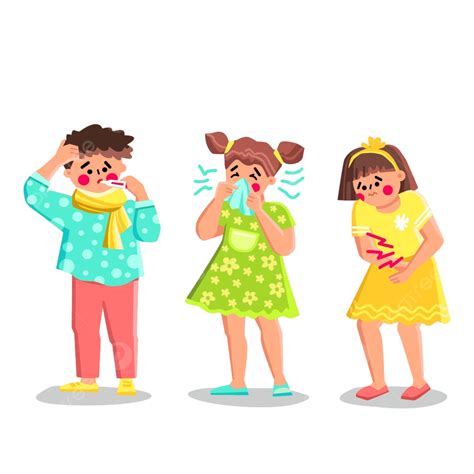 건강에 해로운 아픈 아이 벡터 아이 부모의 감기 Png 일러스트 및 벡터 에 대한 무료 다운로드 Pngtree