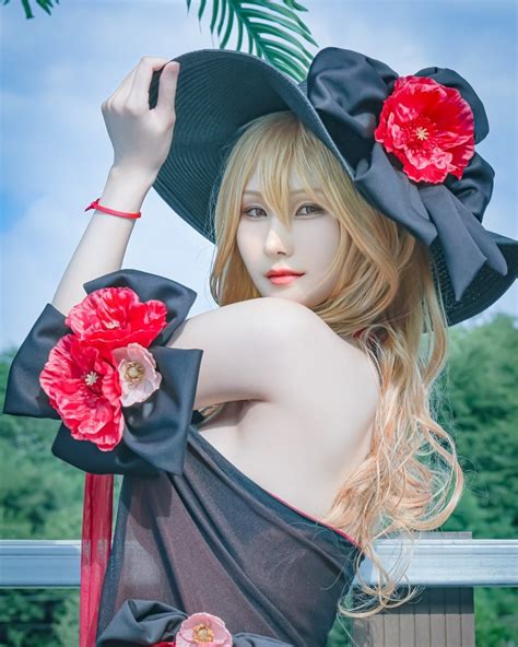 Myboo Cosplay 다들 즐거운 추석 보내라능~~ 백야극광 제네비브 수영복 코스프레