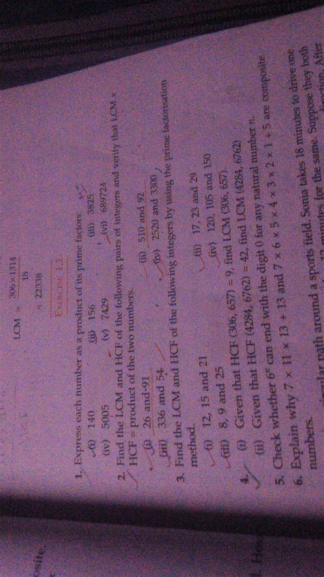 Find The Lcm And Hcf Of The Following Integers By Using The Prime Factori