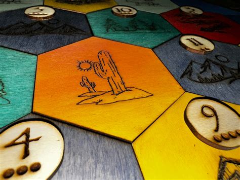 Premium Laser Cut Catan Board Game Set Includes Resource Tokens Settlements Roads And