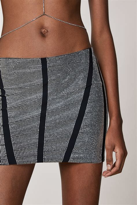 Low Rise Rhinestone Miniskirt Patrizia Pepe