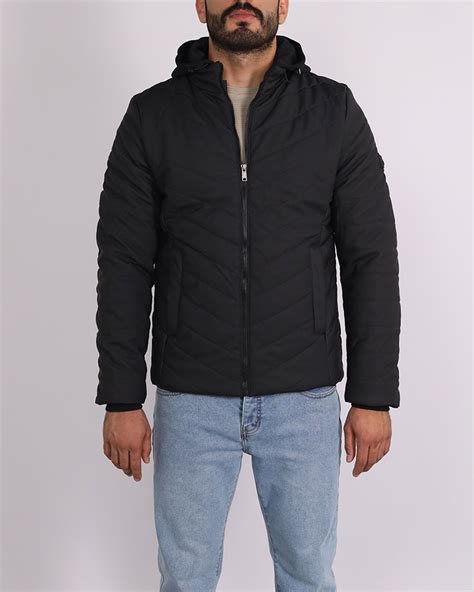 جاكيت جلد مخطط مع طاقية ضراغمة