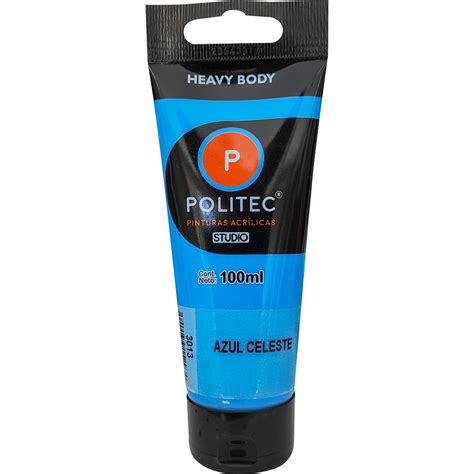 Pintura Acrilica Politec L 3000 100Ml Azul Celeste 3013 Lumen