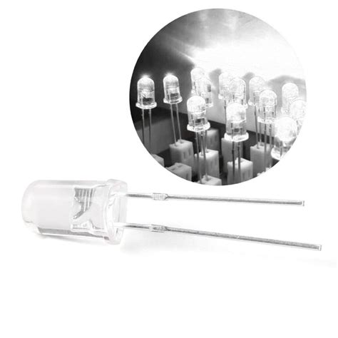Centiot 5mm Transparent Round Ultra Bright White LED Light Emitting