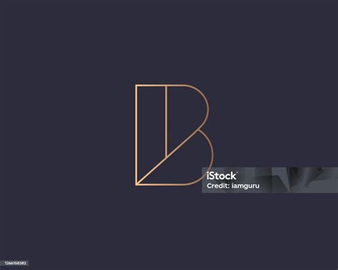 Desain Ikon Huruf B Linier Abstrak Ilustrasi Gaya Minimalis Modern