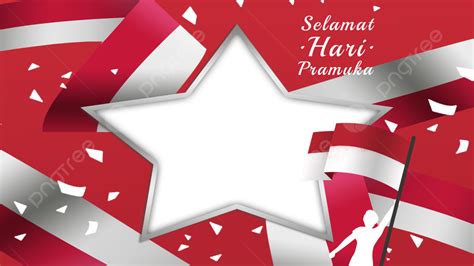 Indonesia Heroes Day Border Horizontal Image Waving Flag Indonesia
