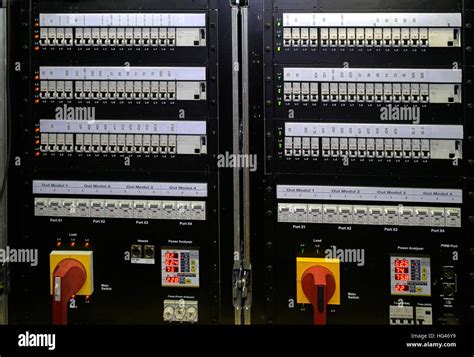 Fuse Box With Switch And Lights Stock Photo Alamy
