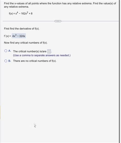 solved find the x values of all points where the function