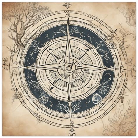 Mythical Compass No Frame Premium Matte Paper Poster Etsy