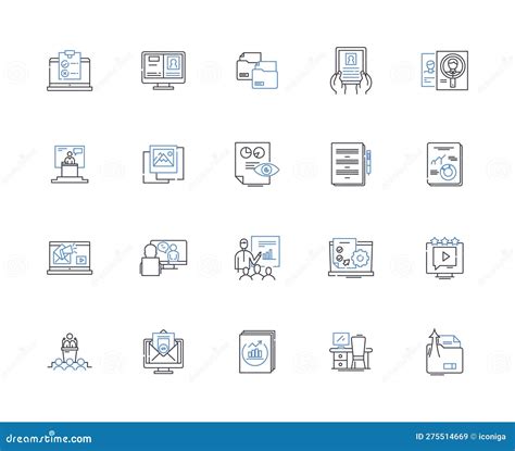 Report Line Icons Collection Analysis Research Findings Conclusion Facts Figures Data
