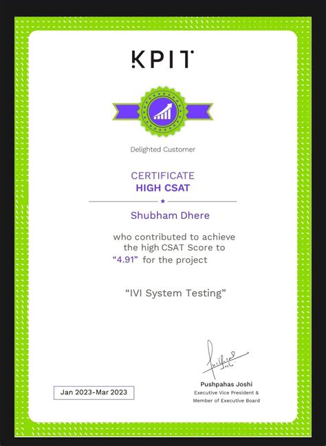 Shubham Dhere On Linkedin Teamwork Csat Kpit