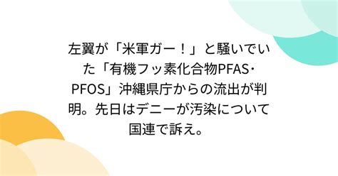 左翼が「米軍ガー！」と騒いでいた「有機フッ素化合物pfas･pfos」沖縄県庁からの流出が判明。先日はデニーが汚染について国連で訴え。 3