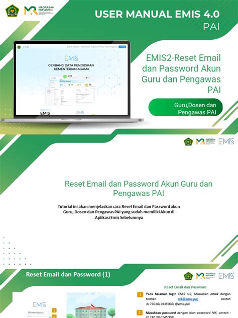 Emis User Manual Reset Email Dan Password Akun Guru Pengawas Di Akun