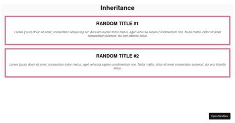 Inheritance Codesandbox