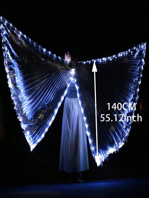 תחפושת אחת עם קצוות לבנים וצהובים מצוידת ב Led עם אפשרויות של אור צהוב ואור לבן כנפיים זוהרות