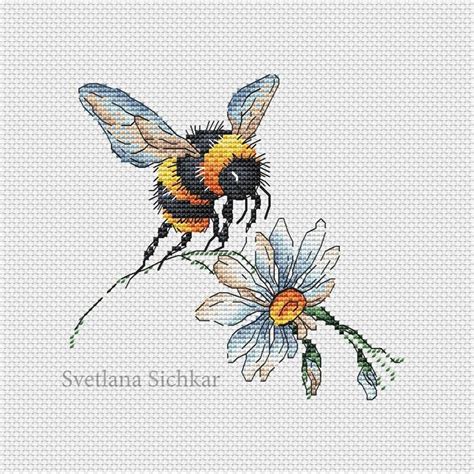 Bumblebee Cross Stitch Pattern PDF Woodland Insect Cross Etsy Узоры