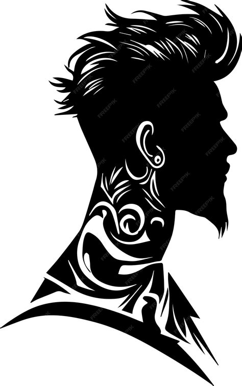 Diseño De Tatuaje De Vector De Estilo De Pelo Vector Premium