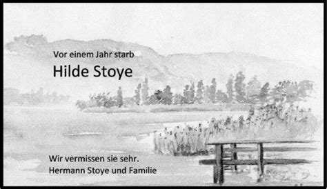 Traueranzeigen Von Hilde Stoye Trauer In Nrwde