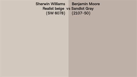 Sherwin Williams Realist Beige Sw 6078 Vs Benjamin Moore Sandlot Gray