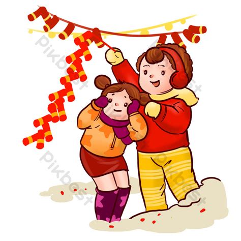 Set Off Firecrackers Festive Cartoon Style Holiday Illustration Png