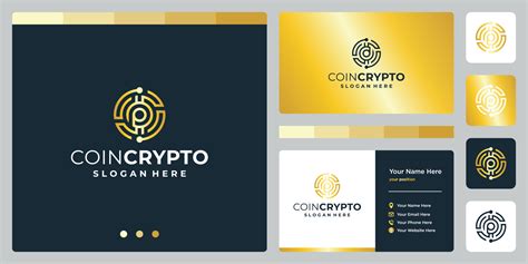 Crypto Coin Logo Template With Initial Letter P Vector Digital Money Icon Block Chain
