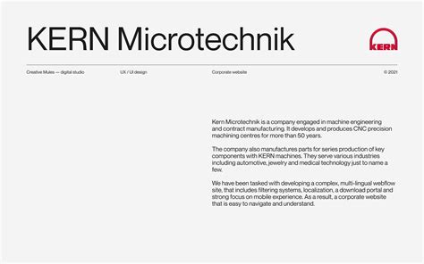 Kern Microtechnik Website Behance